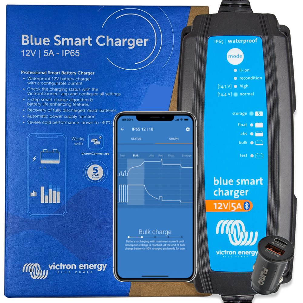 ŁADOWARKA Prostownik samochodowy Victron Energy IP65 12V 5A BLUE SMART ...