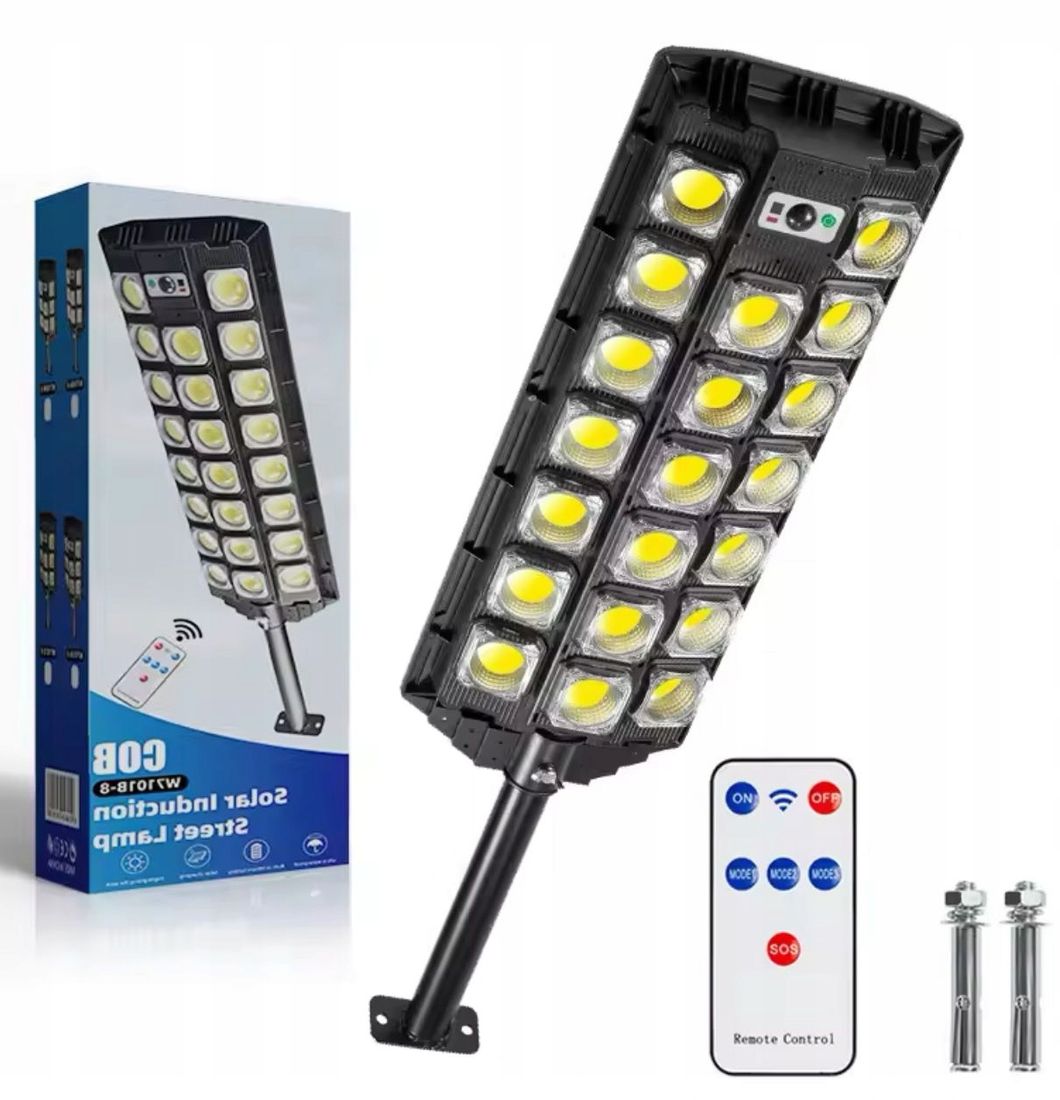 MOCNA LAMPA SOLARNA LED 2200W CZUJNIK ZMIERZCHU ULICZNA Z PILOTEM OGRODOWA – 231981909 - ERLI.pl