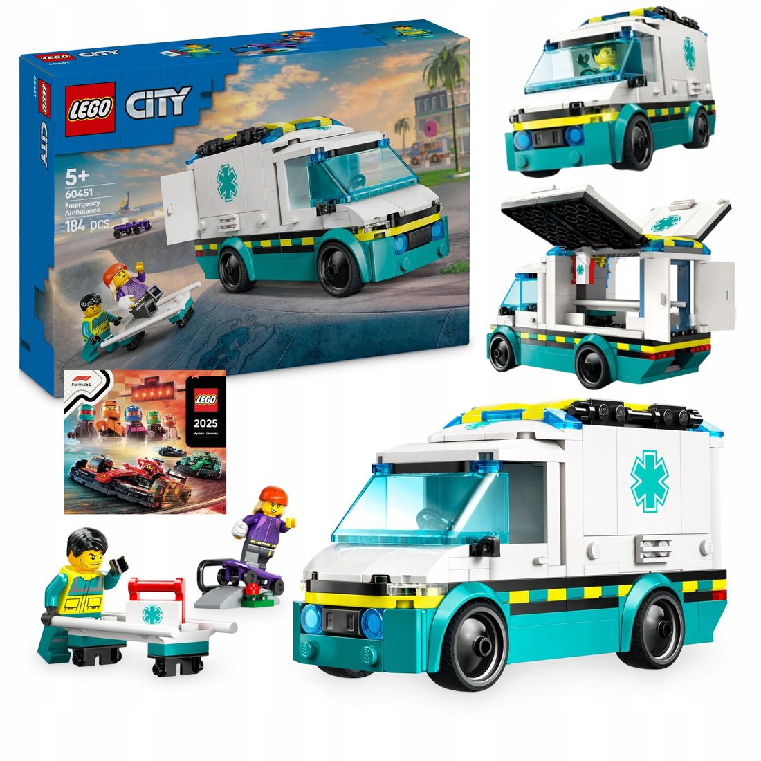 LEGO CITY 60451 KARETKA POGOTOWIA Zestaw Auto Samochód minifigurki City ...