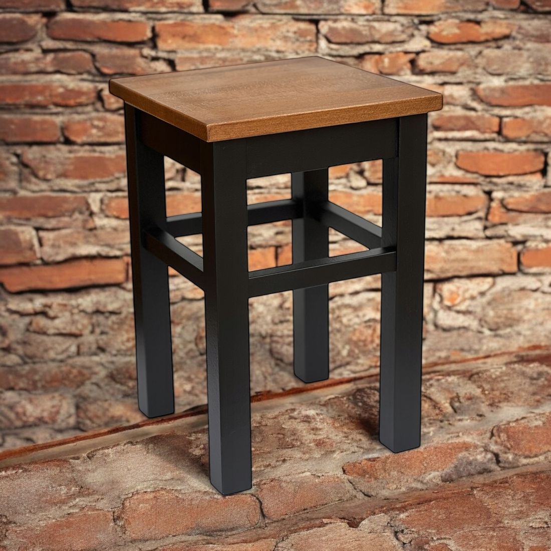 Taboret Rustykalny Loft Czarny do Kuchni Salonu Jadalni TABORET Czarny ...