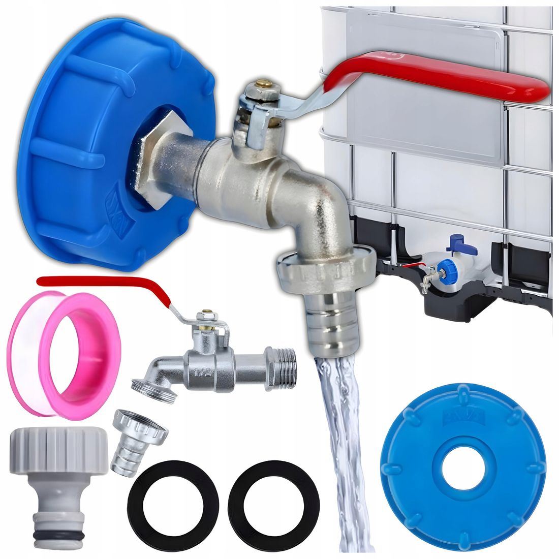 KRAN DO MAUZERA ZAWÓR ZBIORNIKA 1000L NA WĄŻ 1/2’’ - 3/4 KUREK + AKCESORIA – 233105949 - ERLI.pl