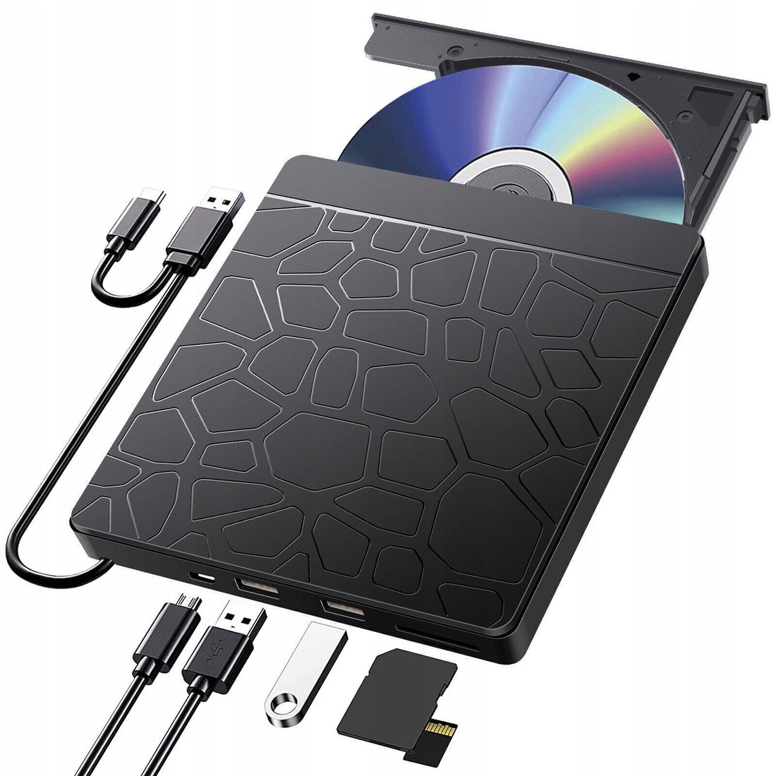 NAPĘD CD-R/DVD-ROM/RW ZEWNĘTRZNY USB 3.0 NAGRYWARKA CD ODTWARZACZ PRZENOŚNY – 233834997 - ERLI.pl