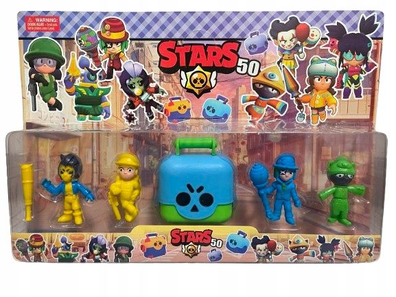 Zestaw 4 figurek STARS + Mega Box z gry Brawl Stars – 234127424 - ERLI.pl