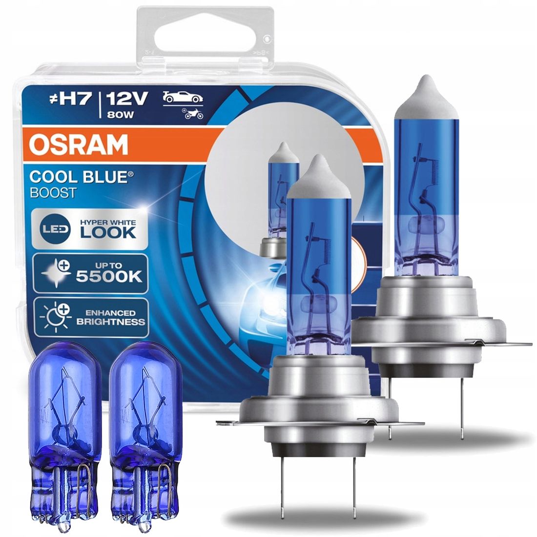 H4 Osram COPPIA OSRAM H7 LAMPADE COOL BLUE BOOST 5000K 12V 80W ...