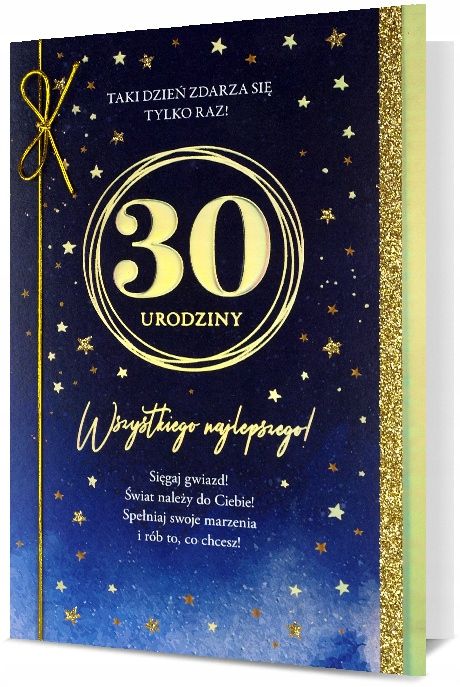 KARTKA NA 30 URODZINY WSZYSTKIEGO NAJLEPSZEGO ŻYCZENIA DLA FACETA UPOMINEK – 234795072 - ERLI.pl