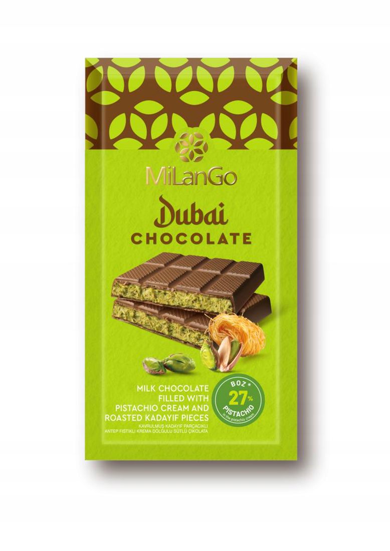 Czekolada Dubajska z pistacjami Dubai Chocolate Milango 122g ...