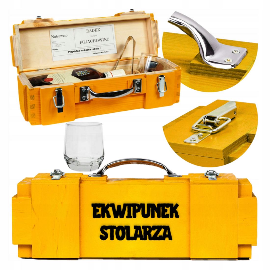 Prezent na 50 urodziny dla stolarza Skrzynka STOLARSKI EKWIPUNEK ...