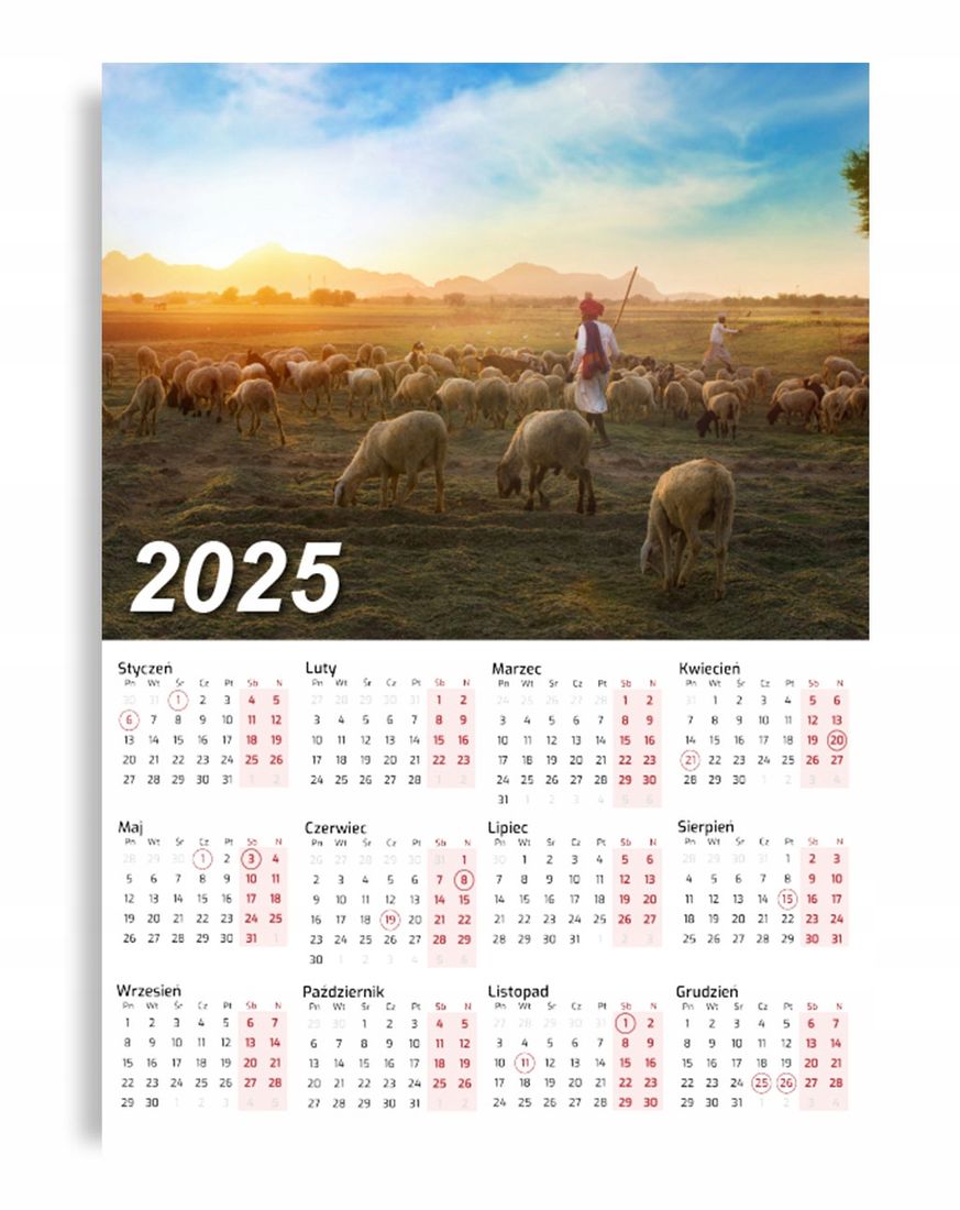 KALENDARZ JEDNOPLANSZOWY PLAKATOWY A4 ROLNICTWO 02 2025 ELEGANCKI – 234939953 - ERLI.pl