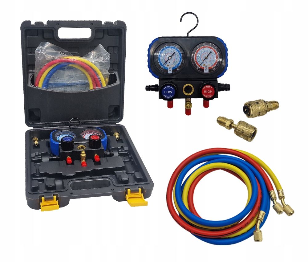 Manometry do klimatyzacji chłodnictwa z przewodami R22, R134a, R410A ...