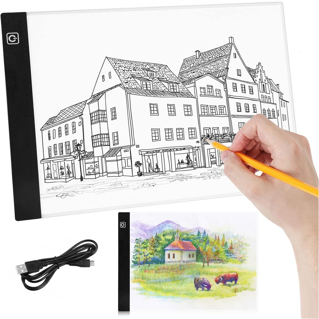 Deska Kreślarska Tablet Graficzny LED Tablica do Rysowania Podświetlana ...
