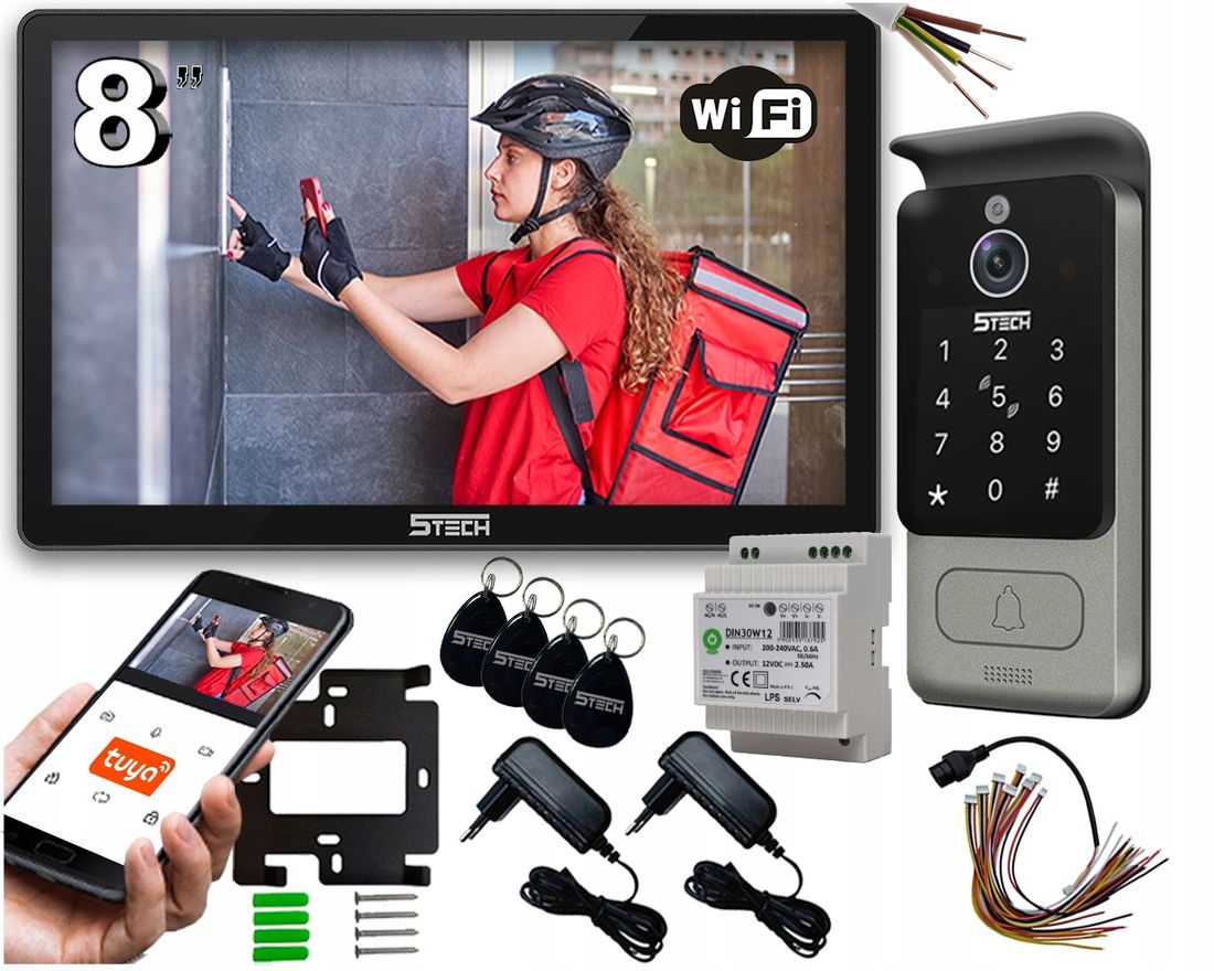 DOMOFON Z KAMERĄ DO DOMU WIDEODOMOFON DOTYKOWY WIFI 5TECH darmowa aplikacja – 238540492 - ERLI.pl