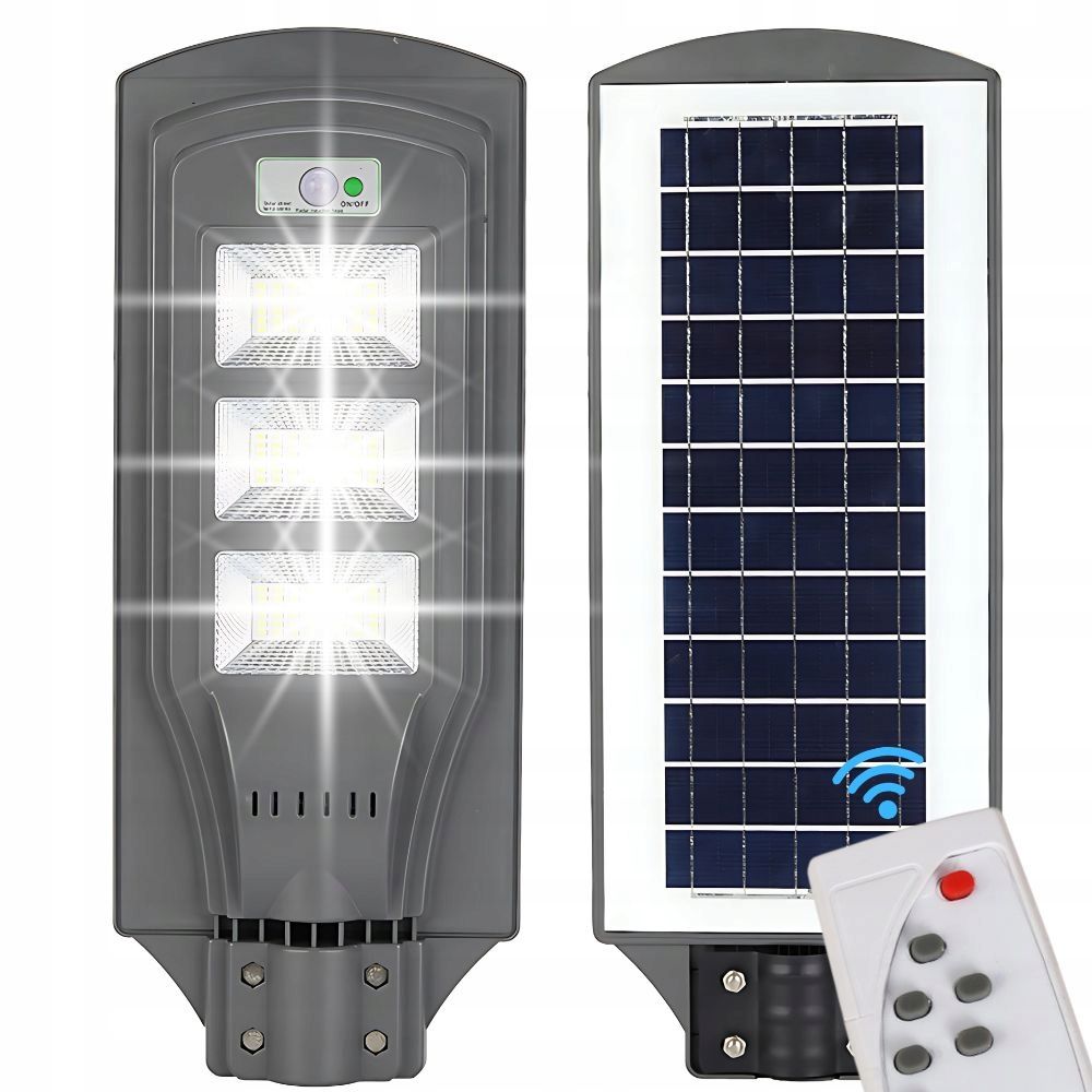 LAMPA SOLARNA ULICZNA LED LATARNIA Z PILOTEM CZUJNIK RUCHU I ZMIERZCHU IP65 – 242515618 - ERLI.pl