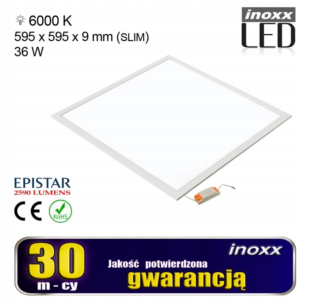 Panel led 60x60 36w lampa sufitowa kaseton 6000k zimny – 237122092 ...