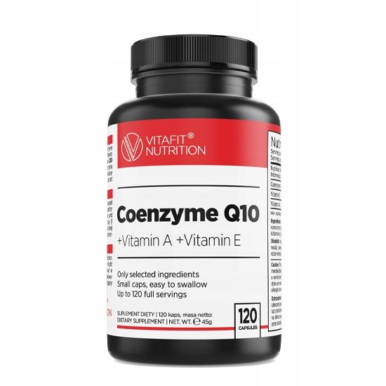 VITAFIT COENZYME Q10 120 KAP + WITAMINA E A KOENZYM ANTYOKSYDANT UBICHINON – 237155283 - ERLI.pl