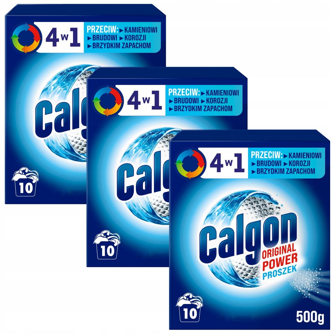 CALGON PROSZEK DO OCHRONY PRALKI 4W1 ZMIĘKCZAJĄCY WODĘ ODKAMIENIACZ 3X ...