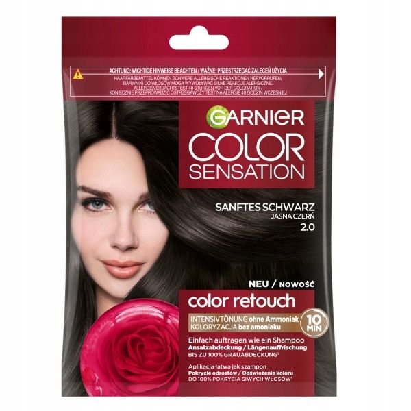 GARNIER Color Sensation Retouch szampon koloryzujący 2.0 Jasna Czerń ...