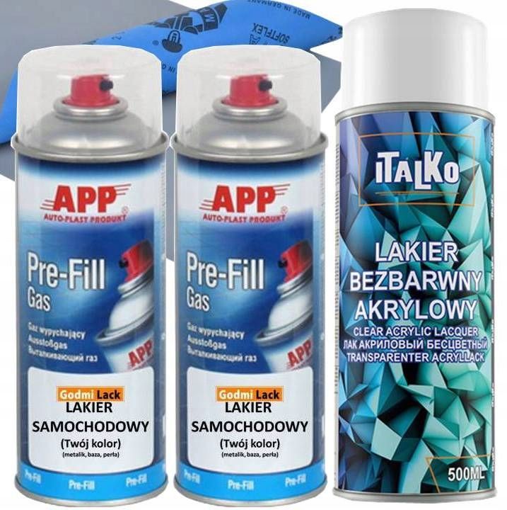 ZESTAW 2 x KOLOR SPRAY + LAKIER BEZBARWNY ITALKO - ERLI.pl