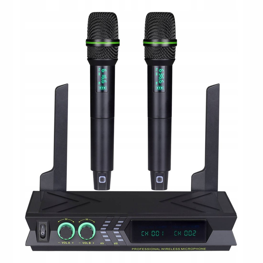 Zestaw dwóch mikrofonów bezprzewodowych do ręki UHF 600-690 Igo System ...