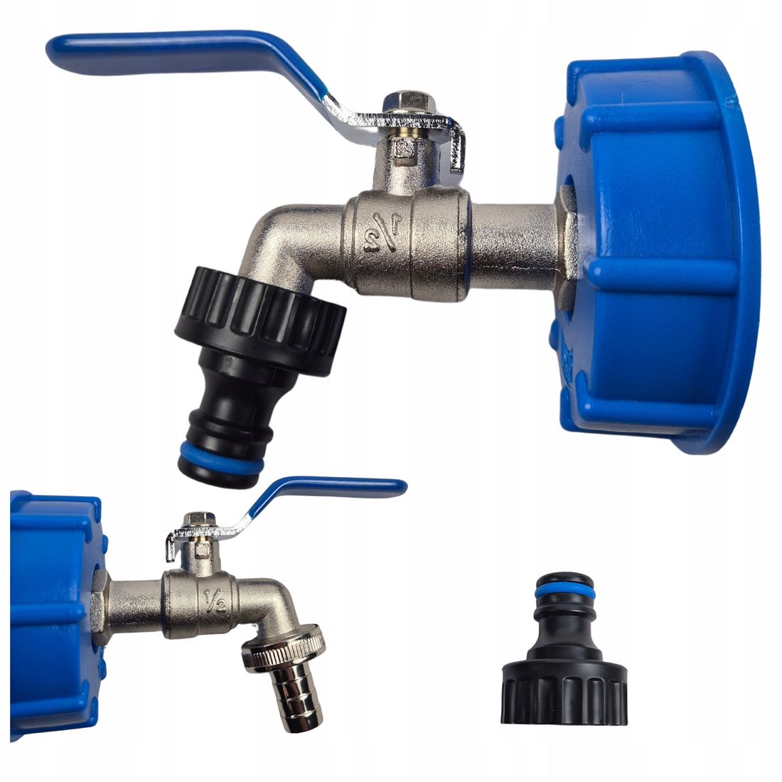 KRAN DO MAUZERA ZBIORNIKA IBC 1000L ZAWÓR CZERPALNY METAL 1/2 Z PRZYŁĄCZEM – 237744048 - ERLI.pl