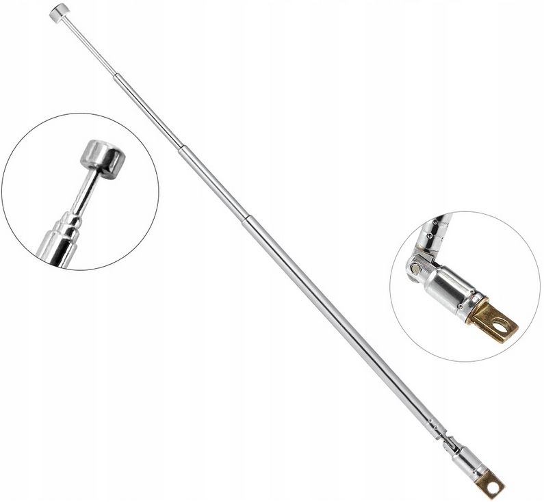 ANTENA RADIOWA TELESKOPOWA FM ROZSUWANA 19cm DO RADIA – 238373051 - ERLI.pl
