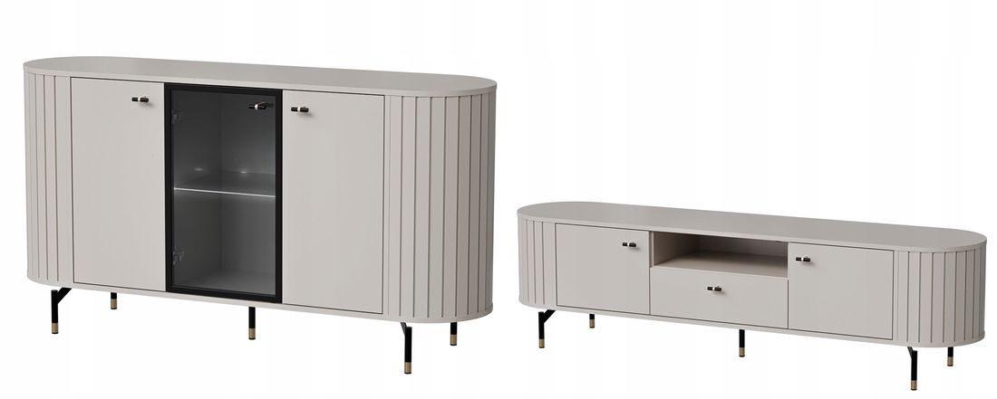 Nowoczesna meblościanka rtv witrynka szafka rtv kaszmir – 238610975 ...