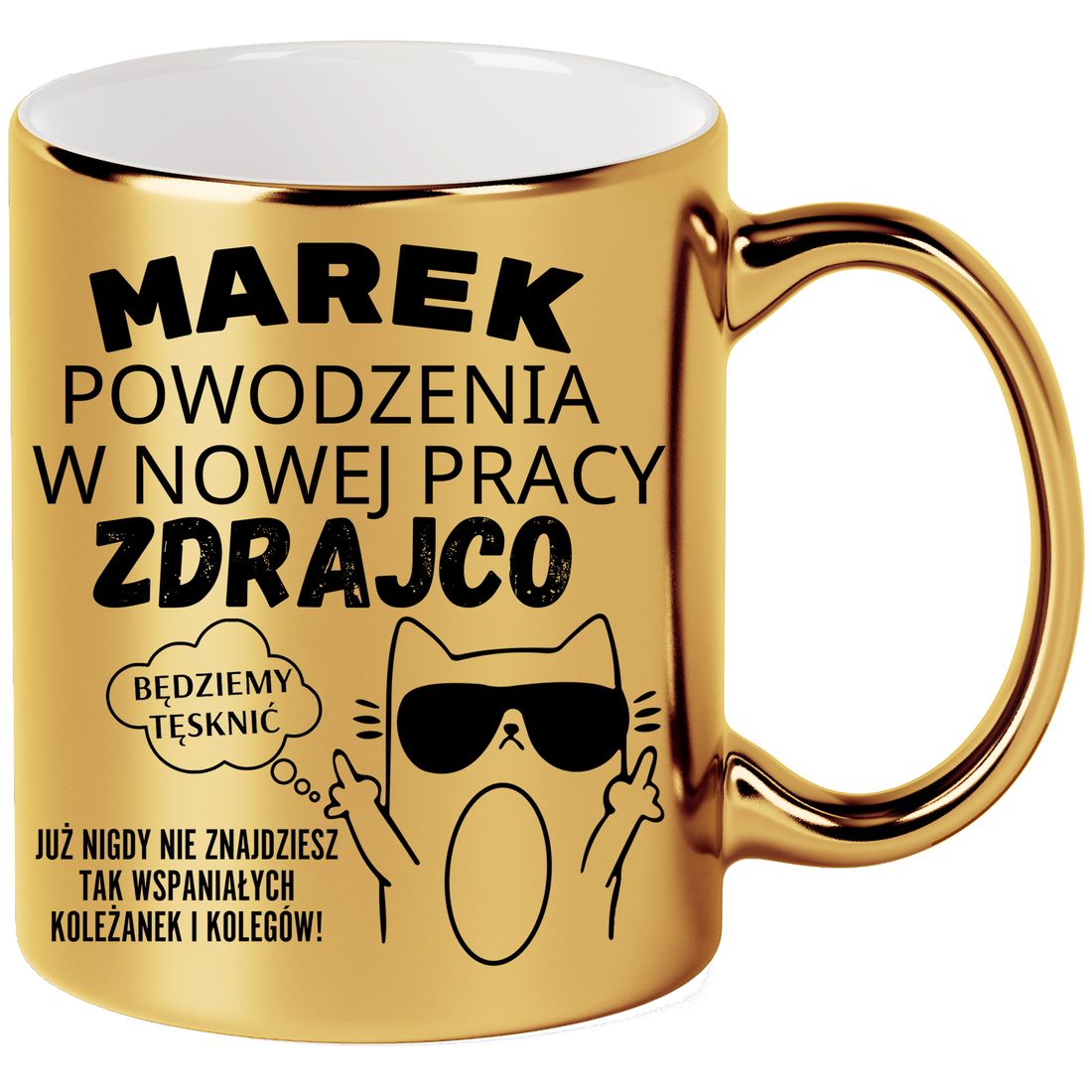 Kubek Złoty Na Pożegnanie Odejście Kolegi Koleżanki Z Pracy Z Imieniem Prac – 237745532 - ERLI.pl