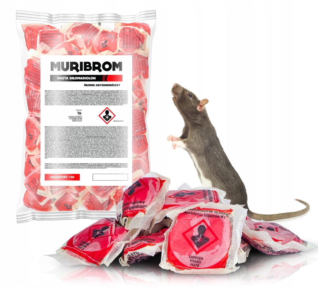NAJMOCNIEJSZA TRUCIZNA TRUTKA NA SZCZURY MYSZY PASTA BROMADIOLON 1KG ...