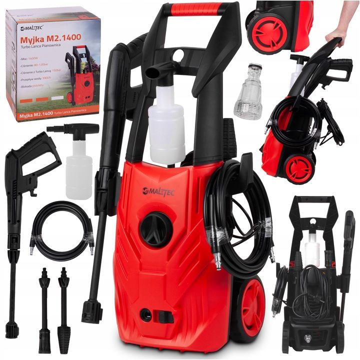 MYJKA CIŚNIENIOWA MalTec KOMPAKTOWA SAMOSSĄCA ALUMINIOWA POMPA MOCNA TURBO – 239936157 - ERLI.pl