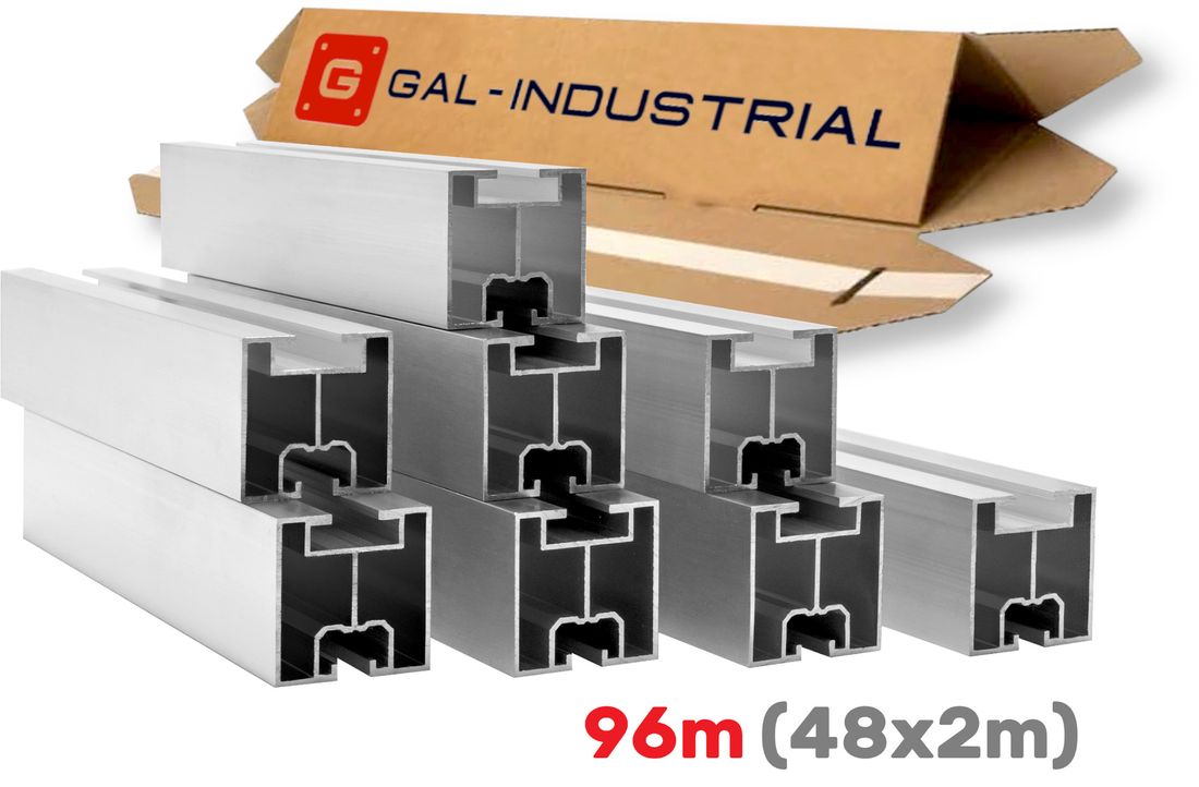 PROFIL ALUMINIOWY 40x40 DO MONTAŻU FOTOWOLTAIKI ZESTAW 96M (48X2M) TYP T – 240010414 - ERLI.pl
