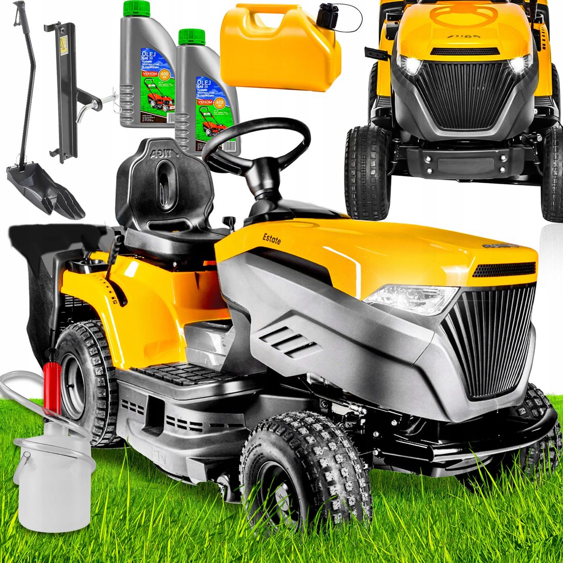TRAKTOREK OGRODOWY STIGA ST 400 MOC 414 CC 84CM POWIĘKSZONY KOSZ ...