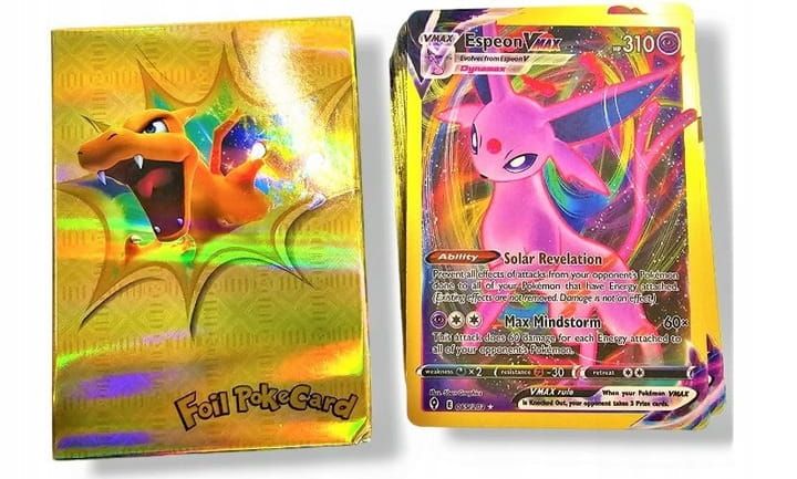 Karty Pokemon Charizard V-MAX Zestaw 100 Złotych Kart – 241578344 - ERLI.pl