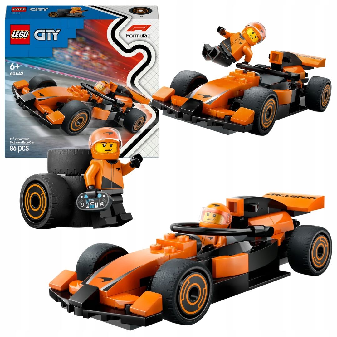 LEGO City 60442 Kierowca F1 i Bolid McLaren Samochód Wyścigówka Formuła ...