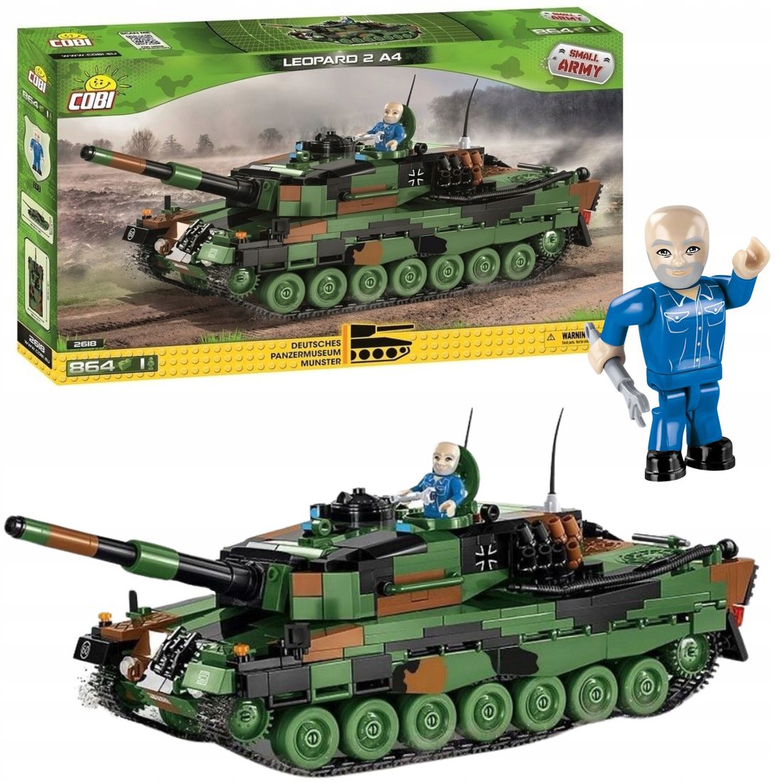 COBI 2618 CZOŁG LEOPARD 2 A4 NIEMIECKI 864 EL KLOCKI WOJSKOWE DLA ...