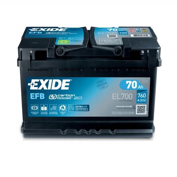 Akumulator Exide EFB START&STOP 70Ah 760A EL700 Prawy Plus – 242161127 - ERLI.pl