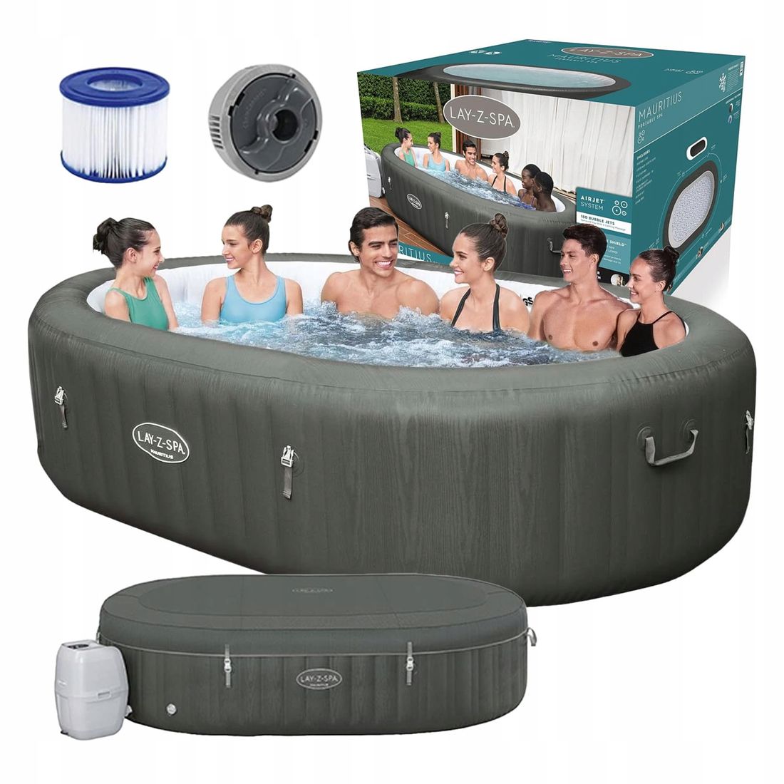 SPA Jacuzzi ogrodowe Bestway 60067 Mauritius AirJet dla 5-7osób 270cm ...