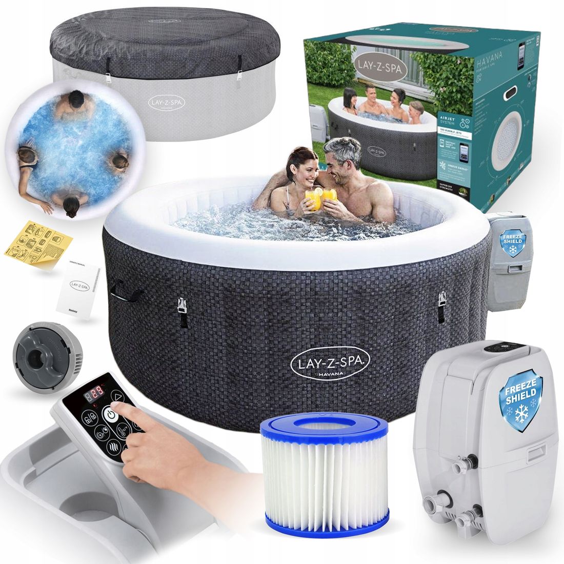 SPA Jacuzzi ogrodowe Bestway 60035 Havana AirJet 4osobowe 180cm Wi-Fi ...