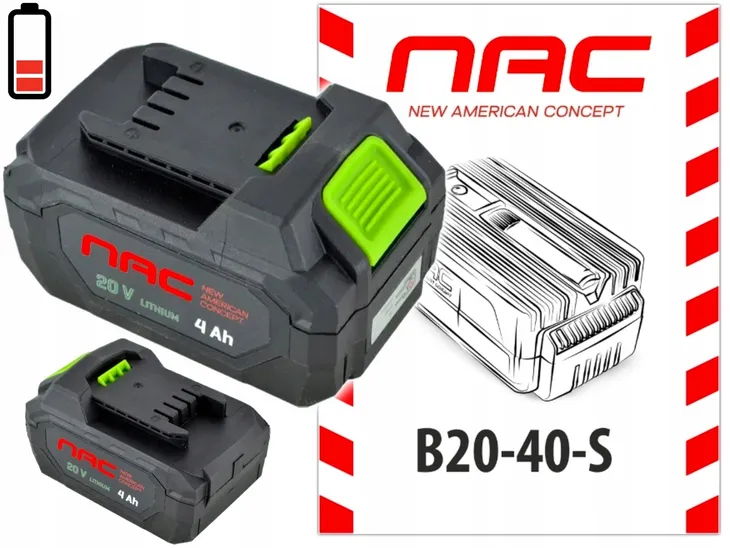 NAC AKUMULATOR bateria B20-40-S 4Ah AKUMULTISYSTEM 20V Li-Ion – 244247163 - ERLI.pl