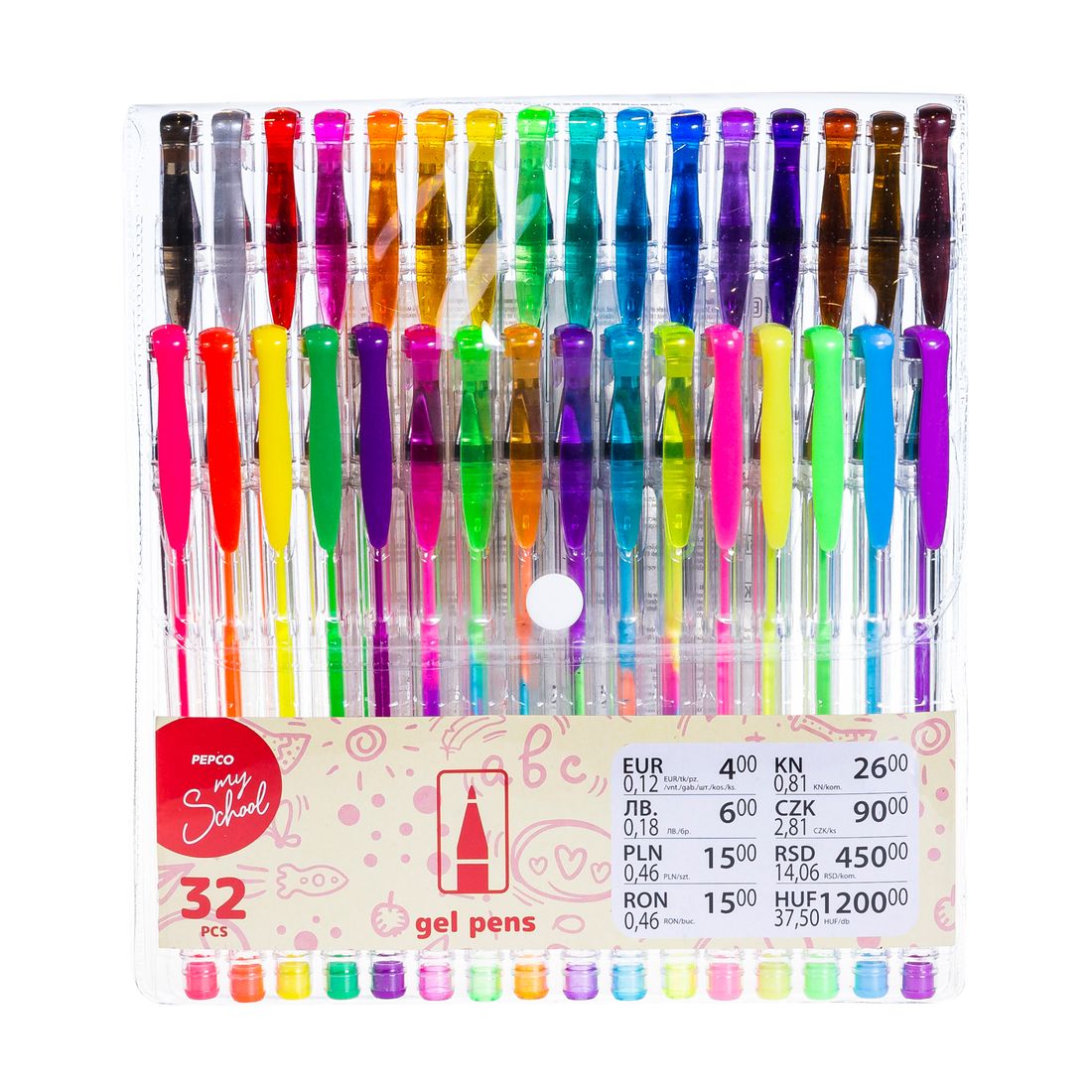 PEPCO Długopisy żelowe 32 kolory - ERLI.pl