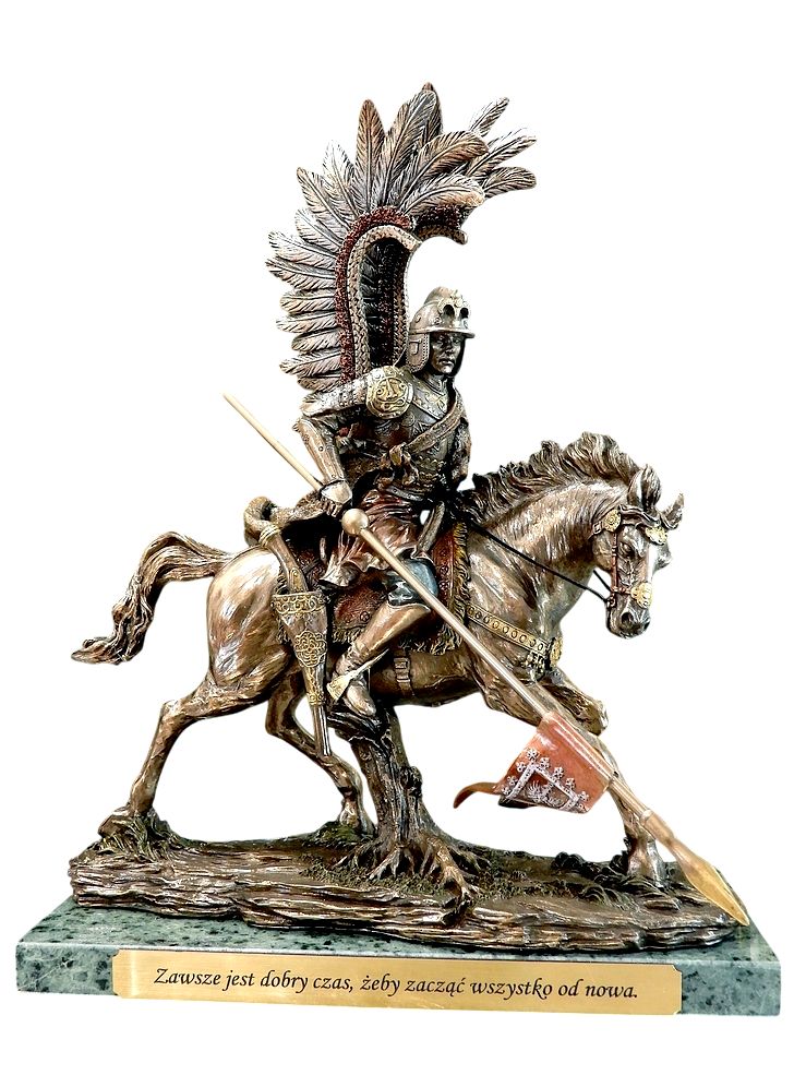 Husarz polski towarzysz pancerny figurka na marmurowej płycie ...