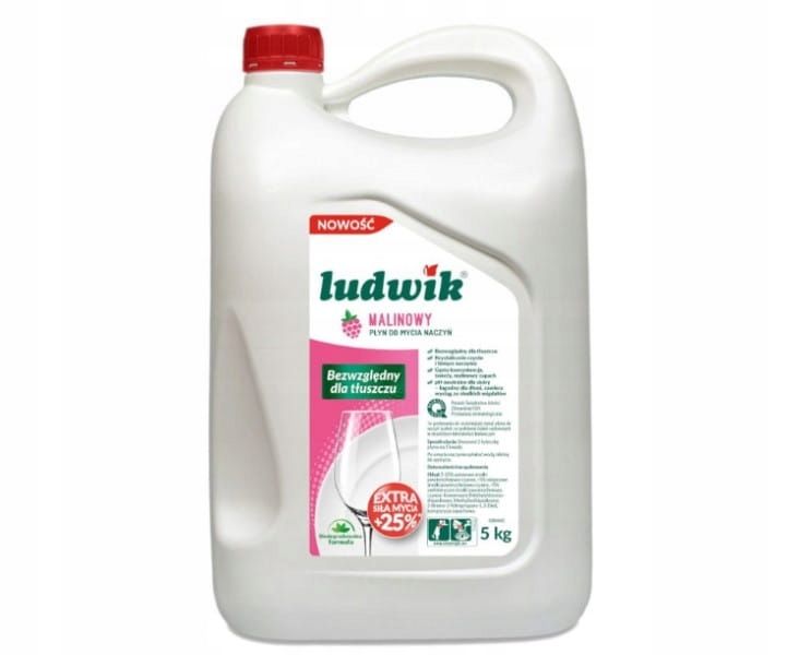 Ludwik Płyn do mycia naczyń malinowy 5kg – 246663677 - ERLI.pl