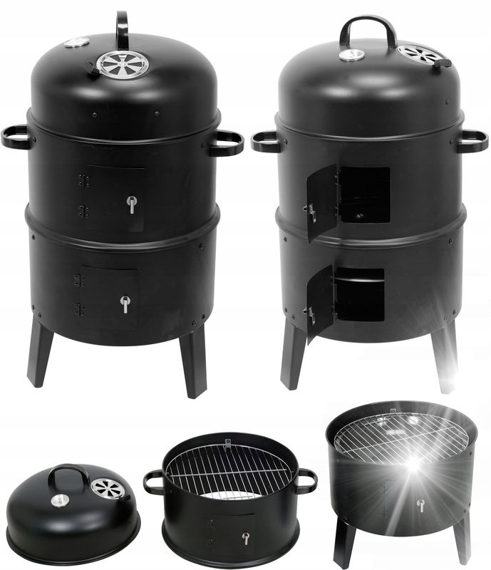 WĘDZARNIA OGRODOWA STALOWA WĘDZARKA DOMOWA METALOWA GRILL 2 RUSZTY LUND ...