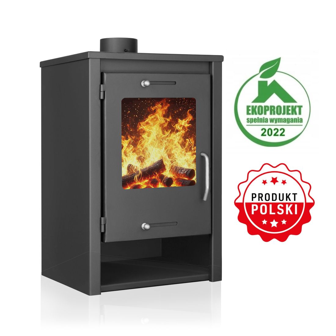 PIEC KOZA KOMINKOWY KOMINEK STALOWY EKO LEO SZAMOT CERTYFIKOWANY ...