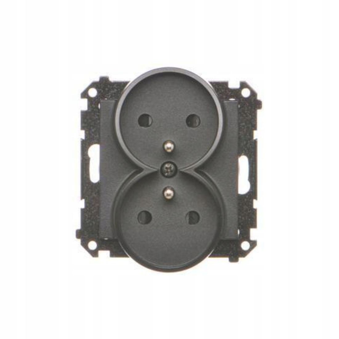 SIMON 55 Gniazdo Podwójne Wtyczkowe IP20 CZARNE Z UZIEMIENIEM ...