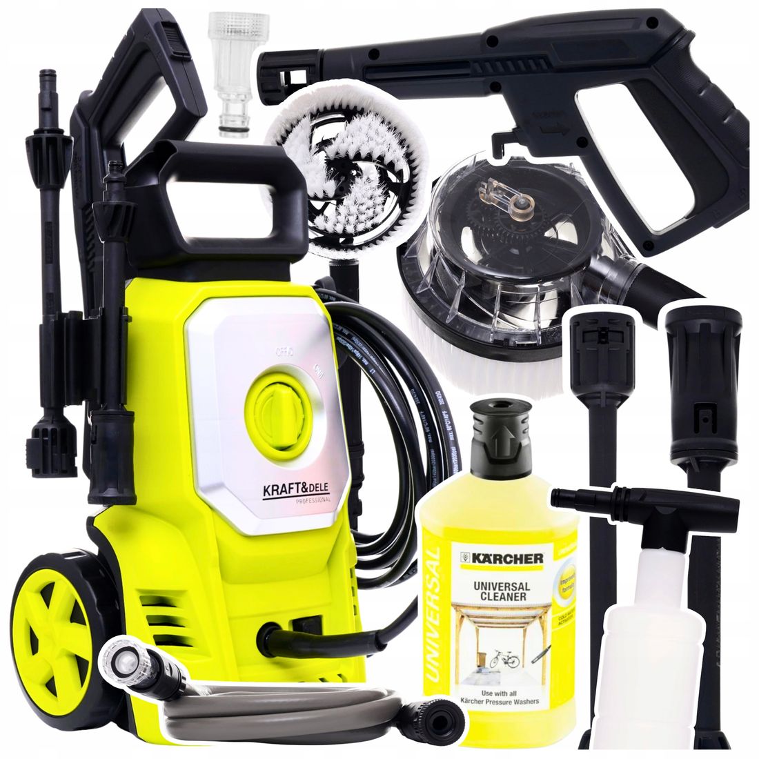 Samossąca Myjka Ciśnieniowa 250 BAR Mocna Pompa 2500W Płyn Szczotka Zestaw – 242799430 - ERLI.pl