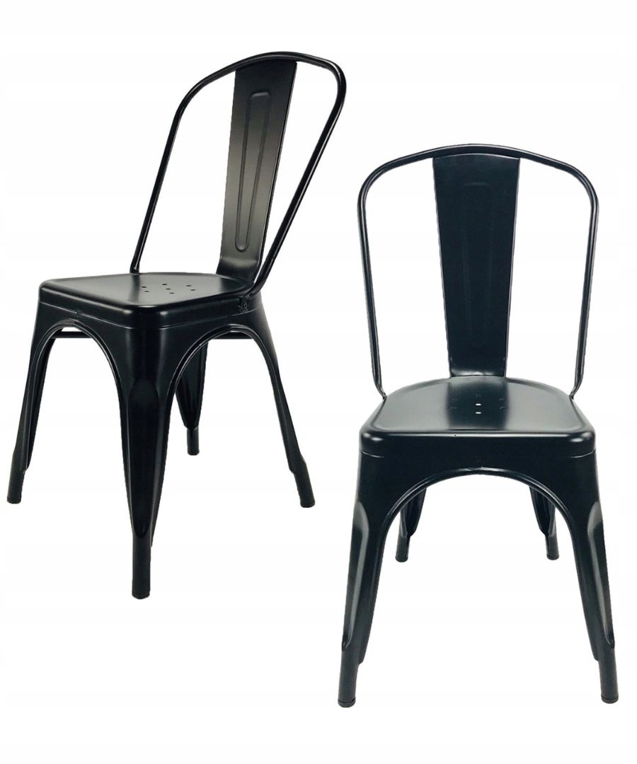 Krzesła metalowe loft tolix ogrodowe stalowe restauracyjne ZESTAW 2 szt. – 232278129 - ERLI.pl