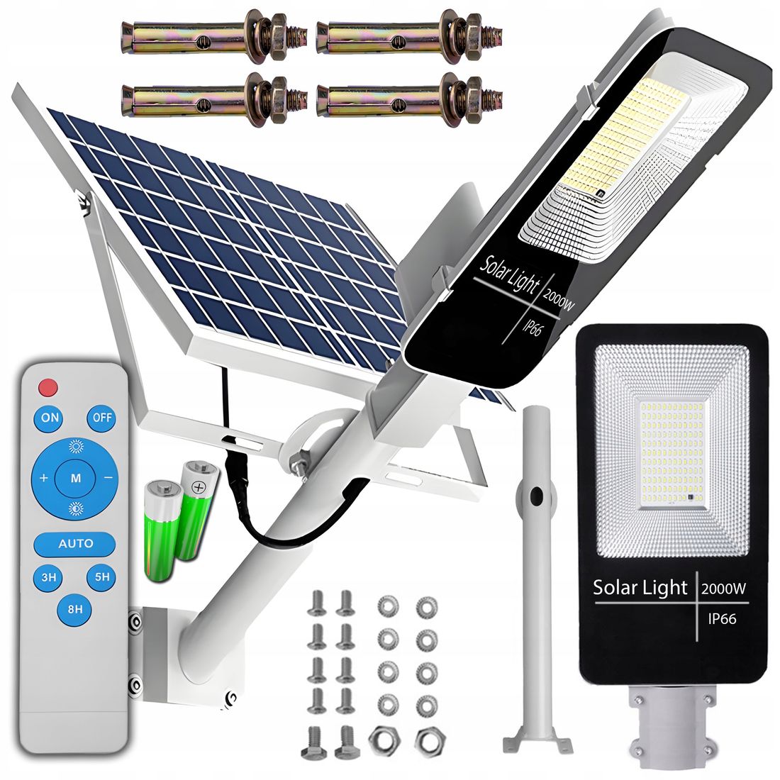 MOCNA LAMPA SOLARNA OGRODOWA LATARNIA ULICZNA LED ZEWNĘTRZNA UCHWYT 2000W – 251688078 - ERLI.pl