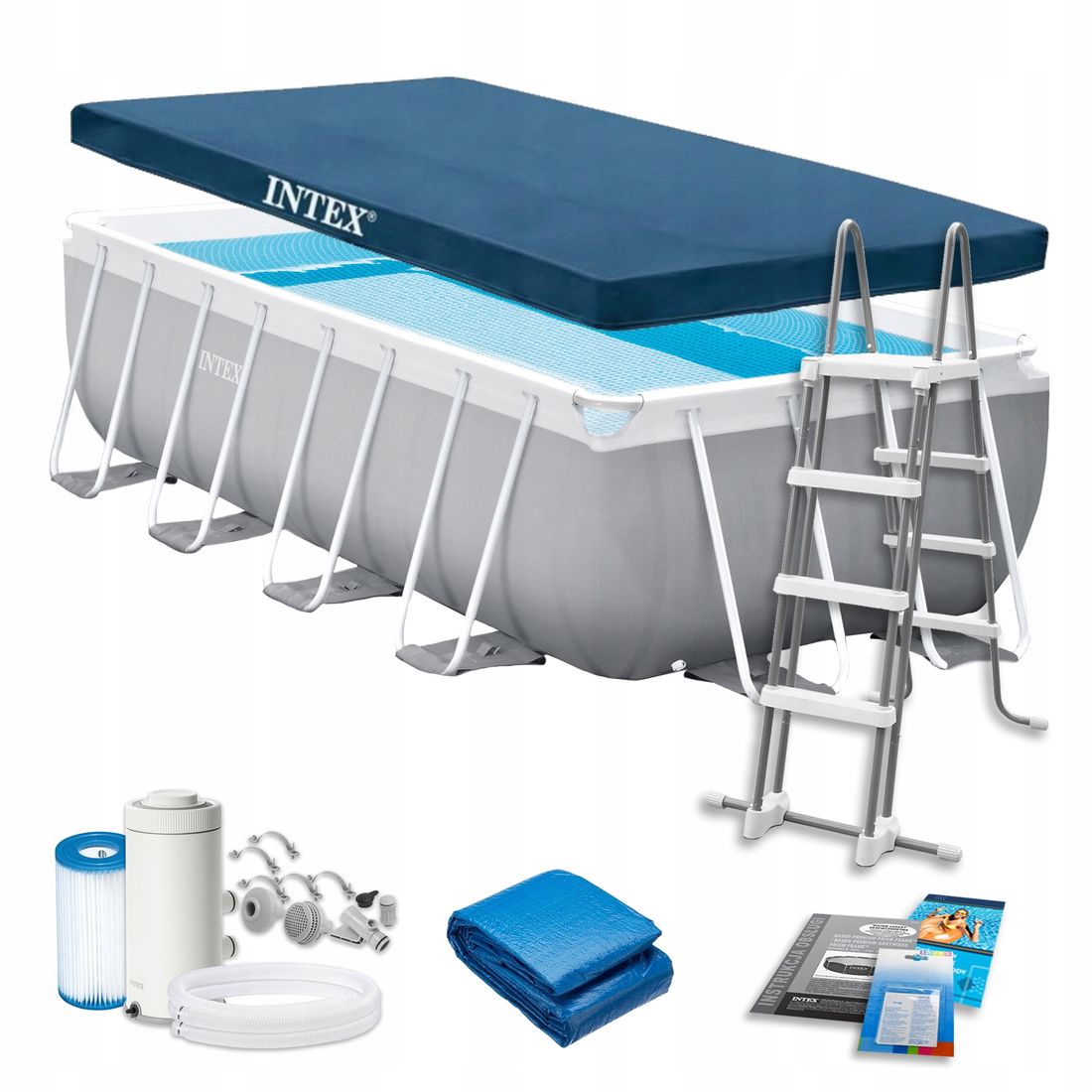 BASEN STELAŻOWY PROSTOKĄTNY 26792 Intex 488 x 244 cm MODEL 2025 ZESTAW ...