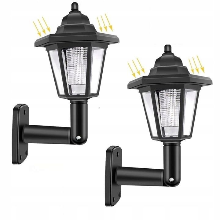 RETRO LAMPA SOLARNA KINKIET NA ŚCIANE DO OGRODU NAŚCIENNA 2X ZESTAW – 228478352 - ERLI.pl