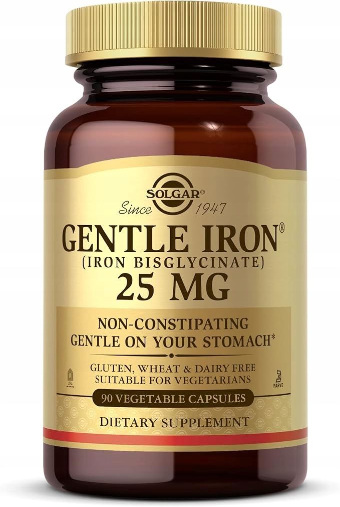 SOLGAR GENTLE IRON 25 mg 90 kapsułek Wege ŻELAZO – 208159903 - ERLI.pl