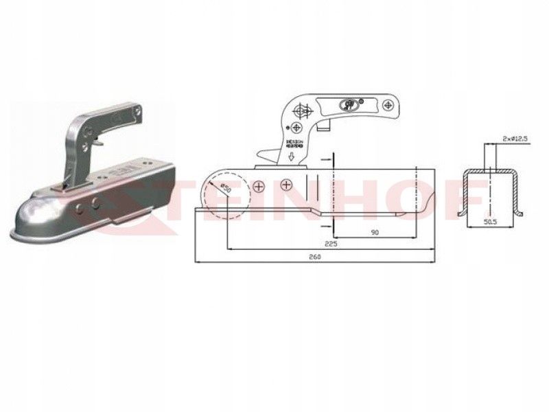 STEINHOF GŁOWICE ZACZEPOWE DO 1300 KG ZACZEP DO PRZYCZEPY RURA ...